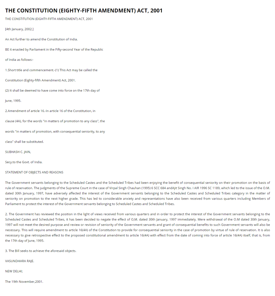 ‘Catch-Up’ principle and ‘Consequential Seniority’ in Promotion ...